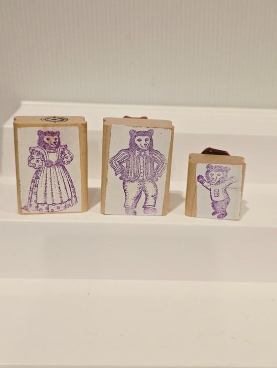 Office | Goldilocks The Three Bears Wooden Rubber Stamp Good Stamps ...